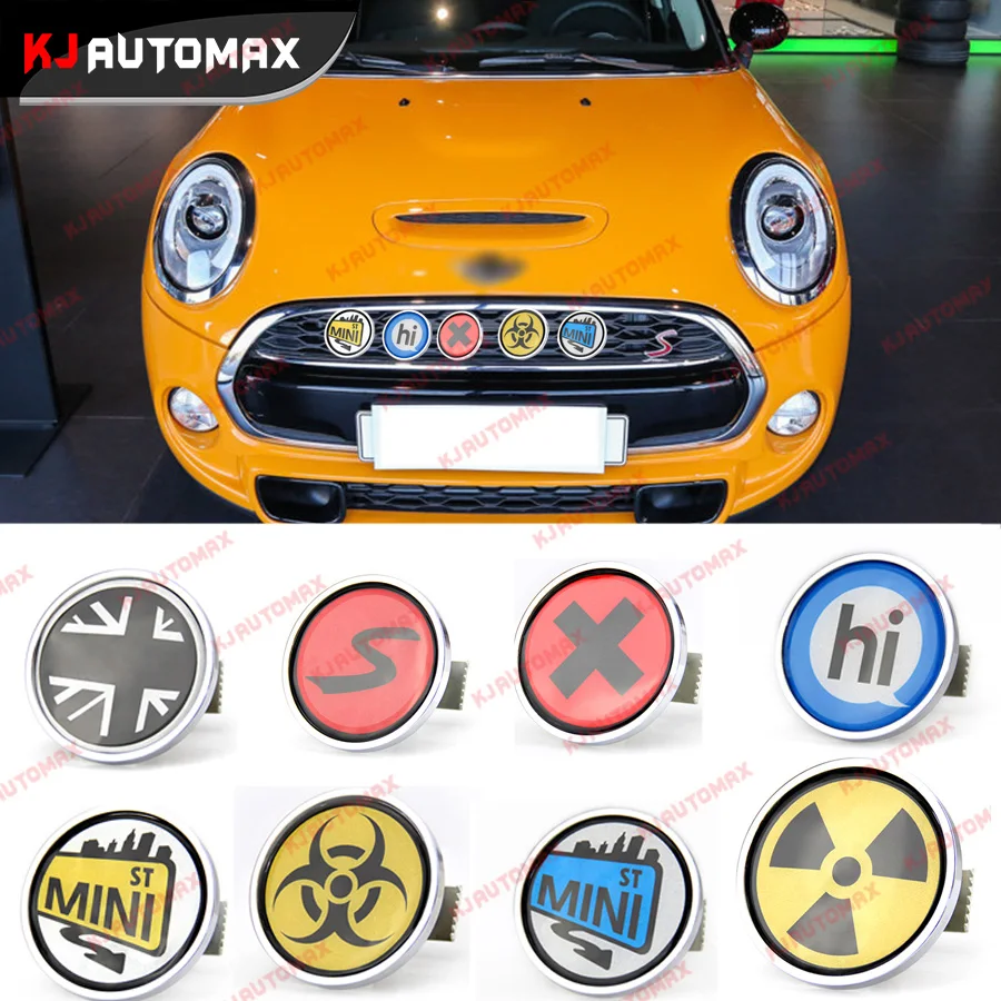 Mini Cooper Metal Front Grille Emblem Badge Set Sticker Accessories ...