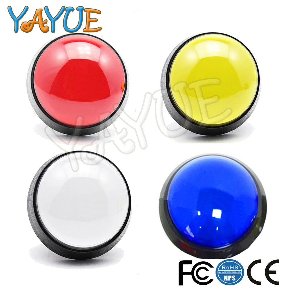 New 100mm Big Dome Shaped 12V LED Illuminated Push Buttons Switch For Arcade Machine Games Parts ...