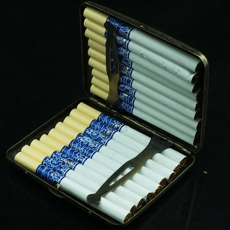 Mettle Men's Cigarette Case with Gift Box for 20pcs Vintage Metal ...