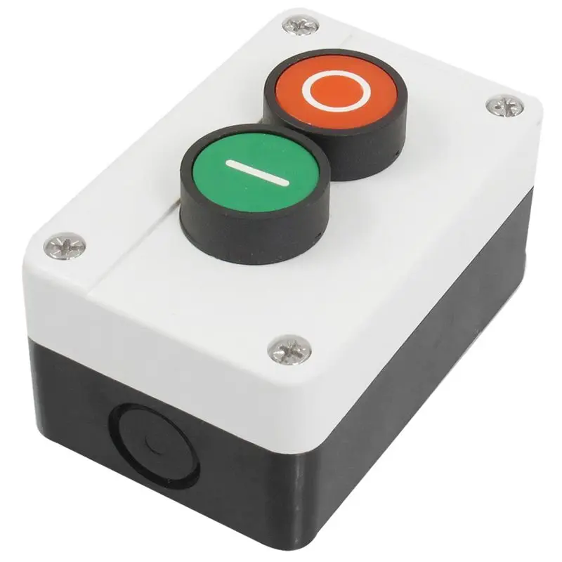 AC 600V 10A Momentary Red Green Sign NO NC Push Button Switch Station ...