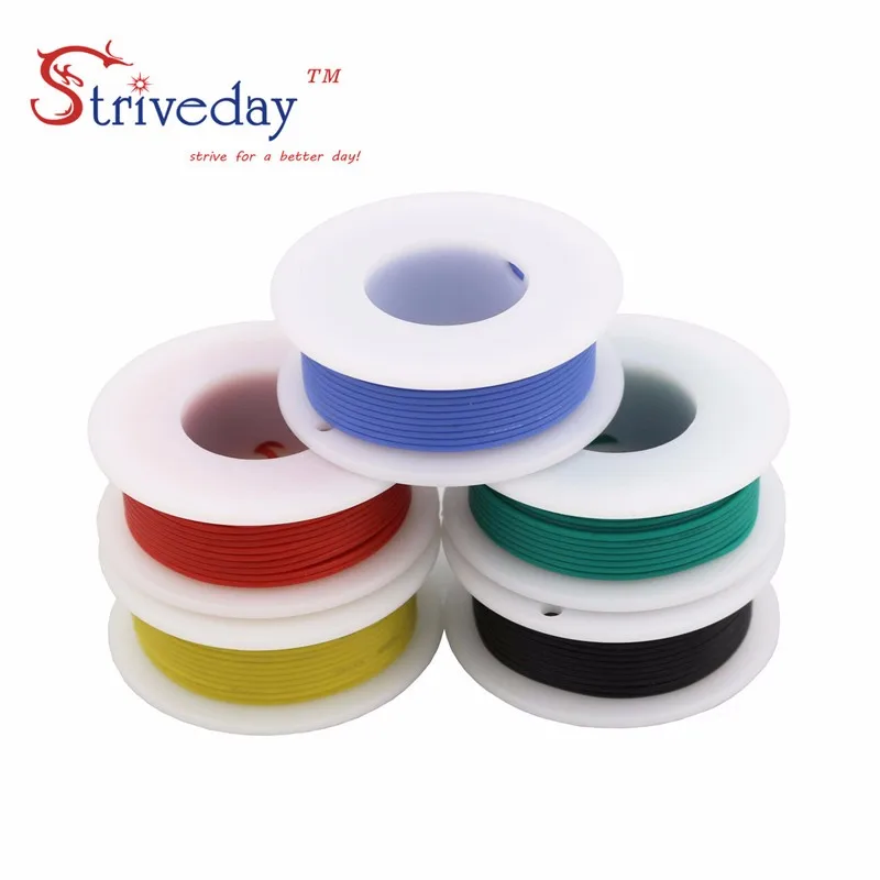 Câble-fil,Fils électriques flexibles en Silicone, 50 m-boîte, 30awg, mélange de 5 couleurs ...