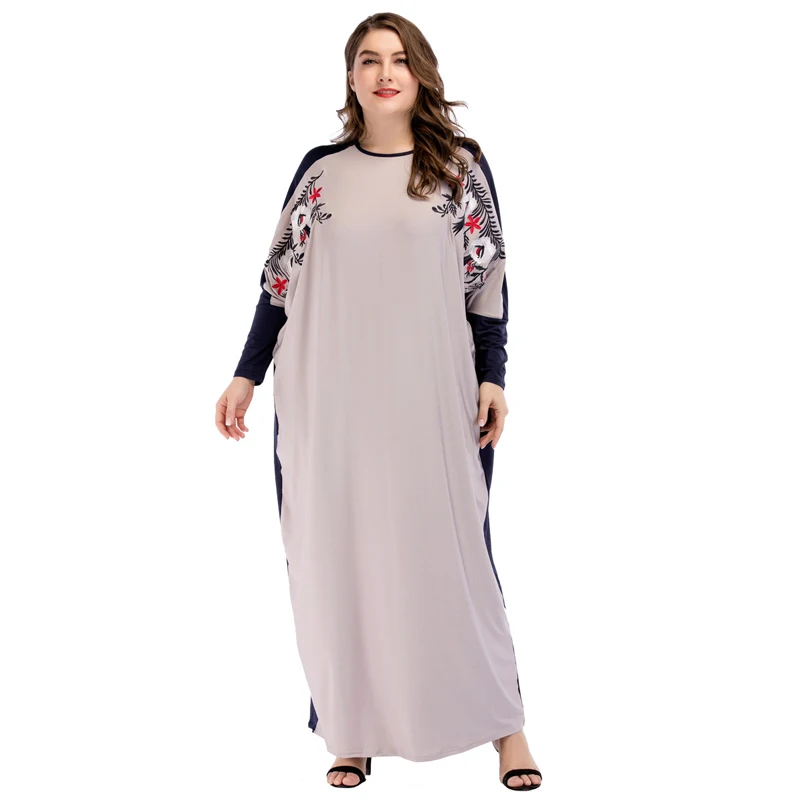 Plus size Middle East Women Abaya Muslim dress Batwing Sleeve Kaftan ...