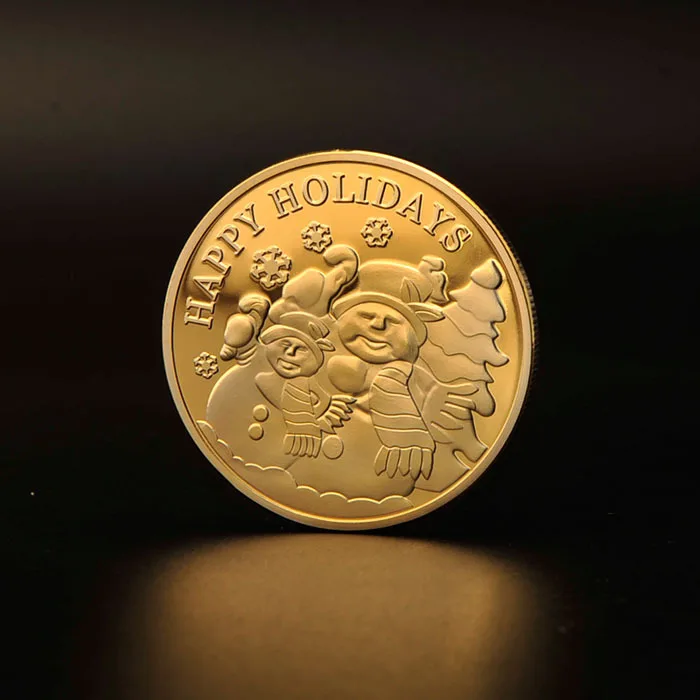 Children Gift Coins Wholesales Merry Christmas Wishing Coin 100pcs Gold ...