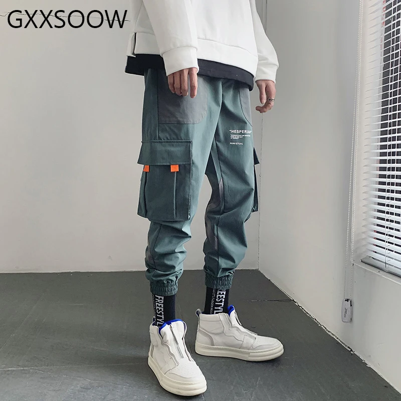 Pantalon Cargo pour hommes, jogging multi poches décontracté, Streetwear Harajuku Hip Hop ...