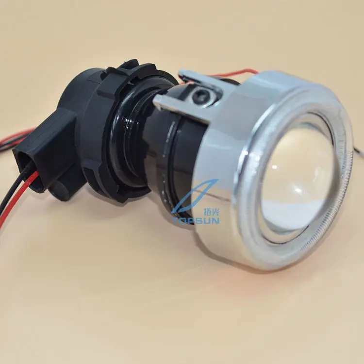 Hot Sale Xenon Fog lens Retrofit Projector Lens with LED Angel Eye ...