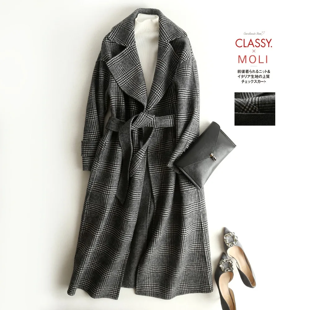 autumn winter long women jacket high quality oversized wool solid long ...