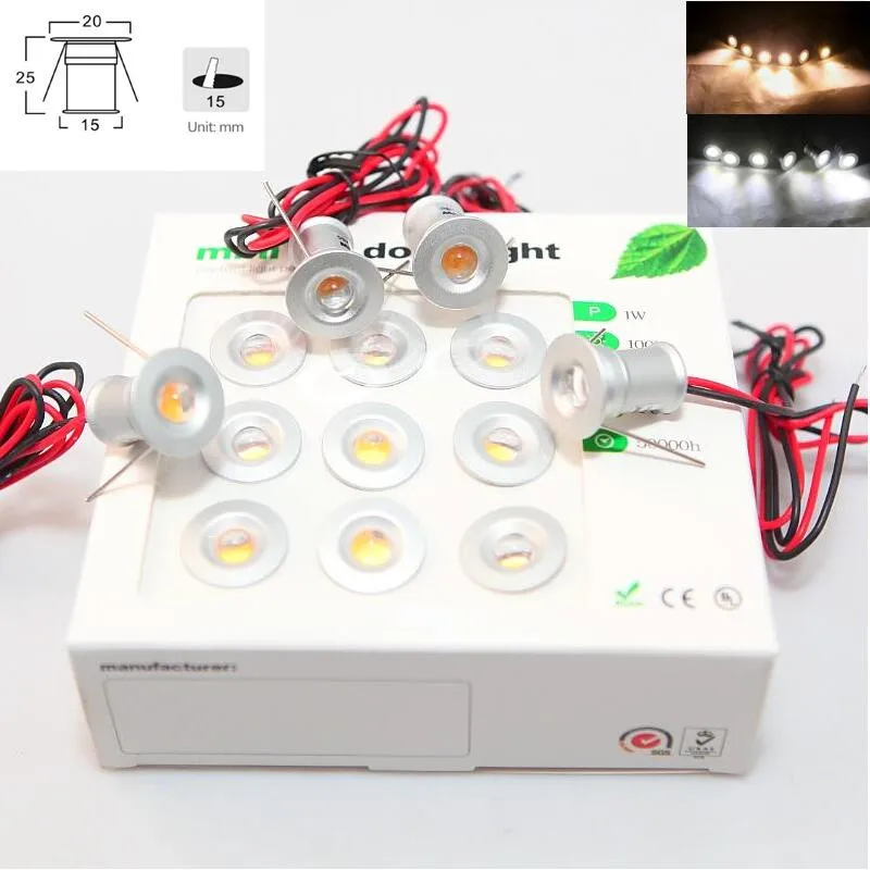 9pcs/set 1W Super mini downlight Mini LED Spotlights DC12V IP65 LED ...