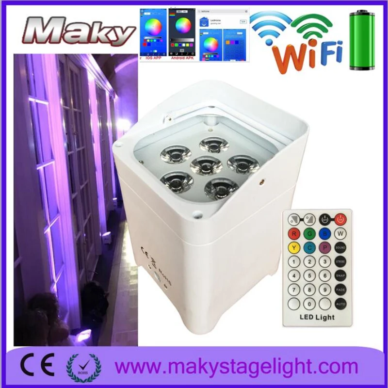 samble order iOS & Android Led Uplight RGBWAUV 6IN1 Battery Powered ...