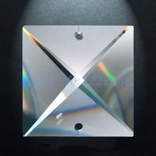 Prismas de lustre de cristal claro com 2 furos, lâmpada quadrada de ...