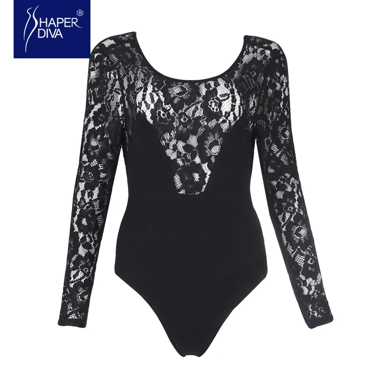 Shaper diva Women Teddies Lace Bodysuit Lingerie Casual Bodycon Tops ...