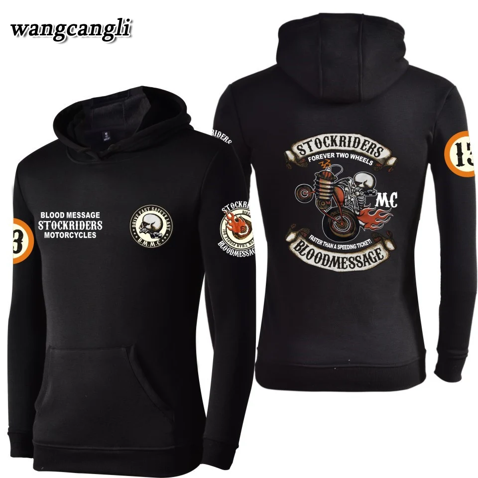 2019 Skull Stockriders Motorcycle Hoodies Men Sudaderas Hombre Hip Hop ...