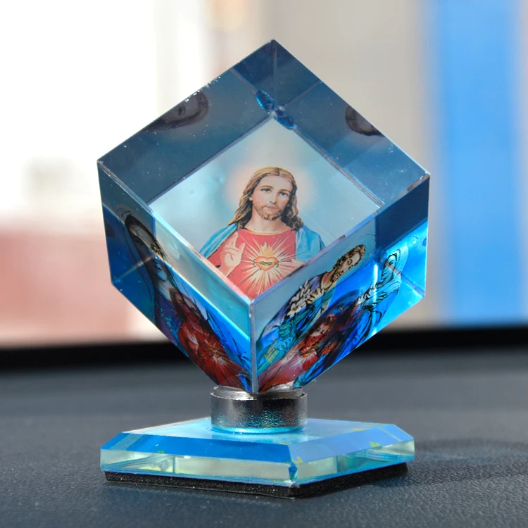 3D Crystal Cube Religious Images