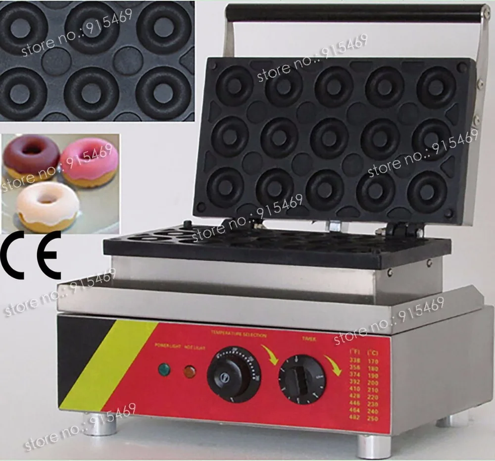 Free Shipping 15pcs Commercial Non stick 110V 220V Electric Mini Donut ...