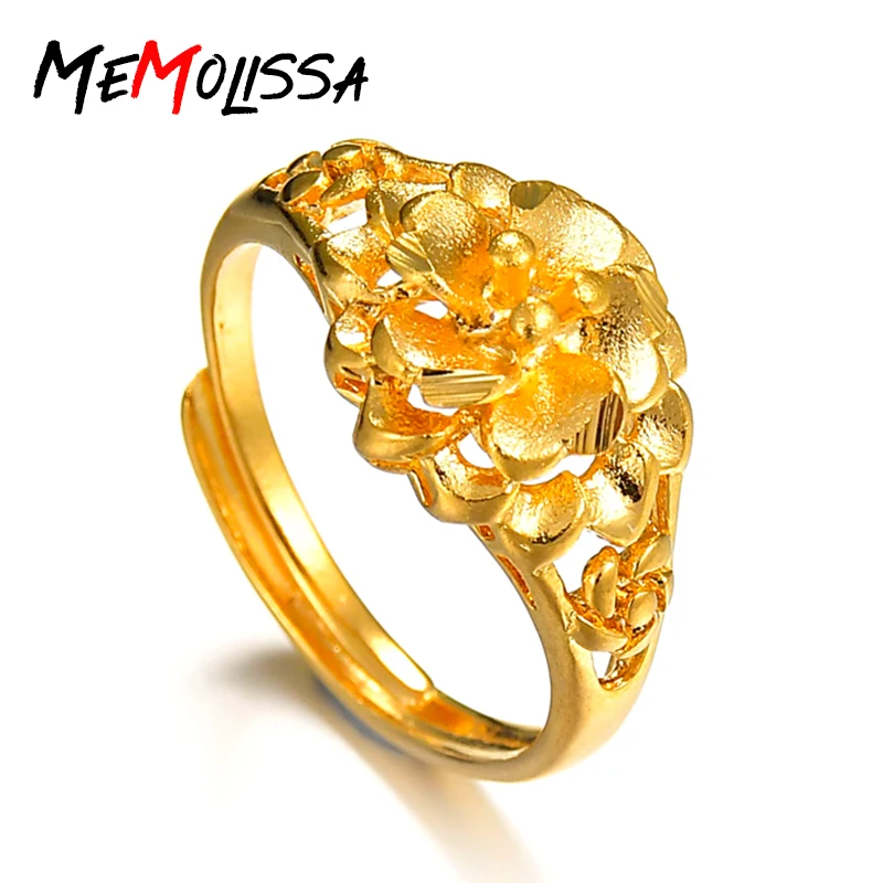 MeMolissa Gold Flower Wedding Adjustable Rings for Women Nigerian ...