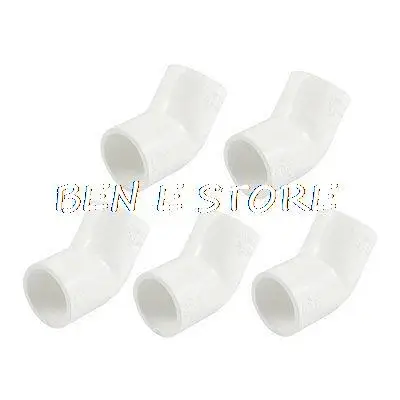 5-x-25mm-Dia-45-Angle-Degree-Elbow-PVC-Pipe-Fittings-Adapter-Connector ...