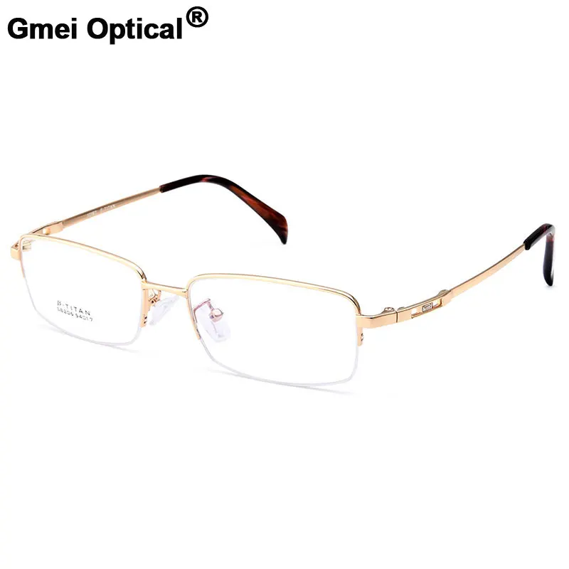 Gmei Optical S8206 Alloy Metal Semi Rimless Eyeglasses Frame for Men ...