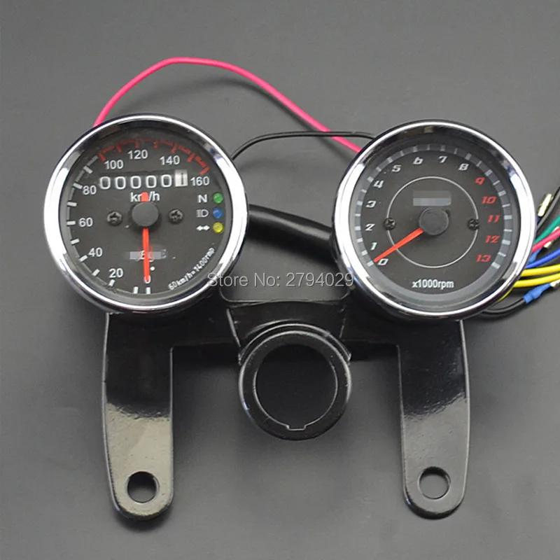 Universal Motorcycle Tachometer Speedometer Speedo meter Tacho Gauge ...