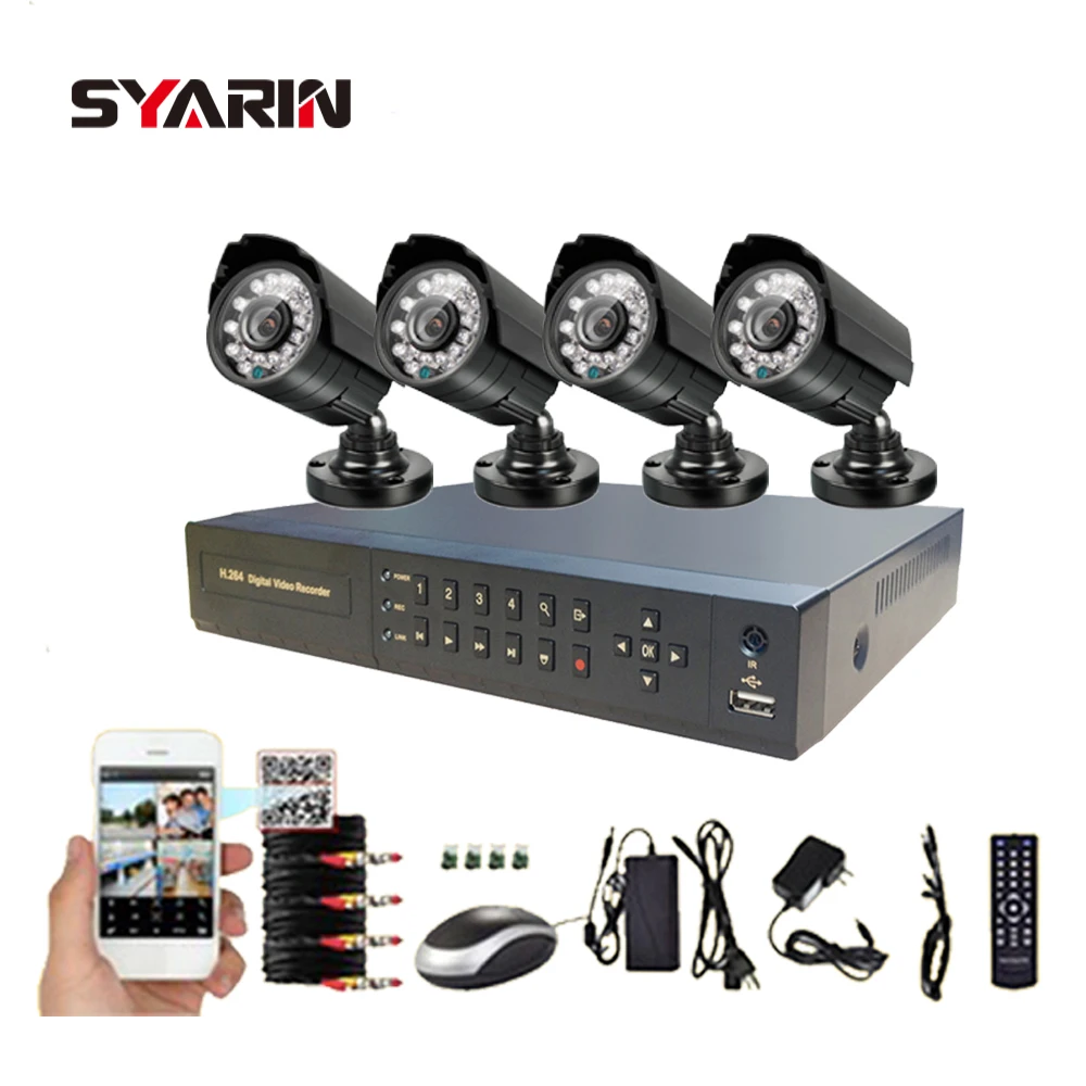 CCTV Monitoring System include 4CH Full 1080N AHD NH 4 channel DVR and ...