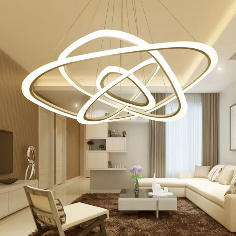 Modern LED lustre chandelier Luxury Ring Living Room led lamp Arc ...