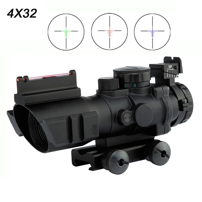 4x32 Acog Riflescope 20mm Dovetail Reflex Optics Scope Tactical Sight ...