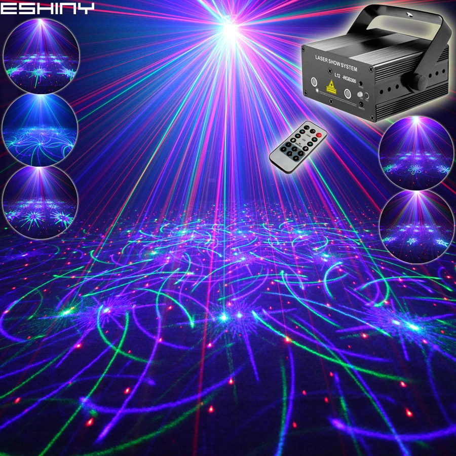 Ehiny Mini Rgb 2 Lens Laser 64 Patterns Projector Club Family Party Bar ...