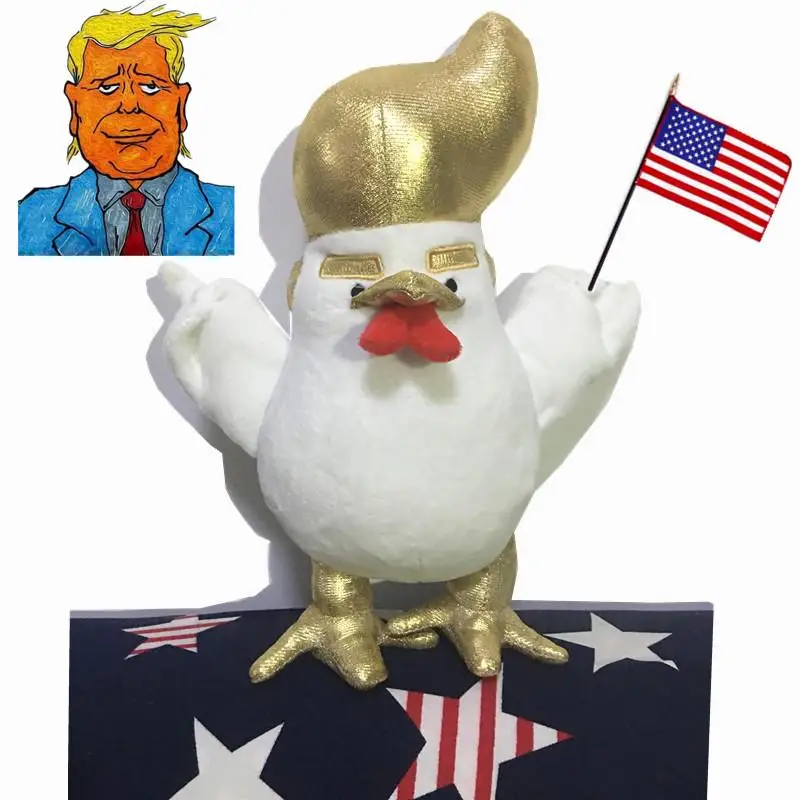 30cm Funny White Plush Trump Chicken Toy & Stuffed Animals Chicken ...