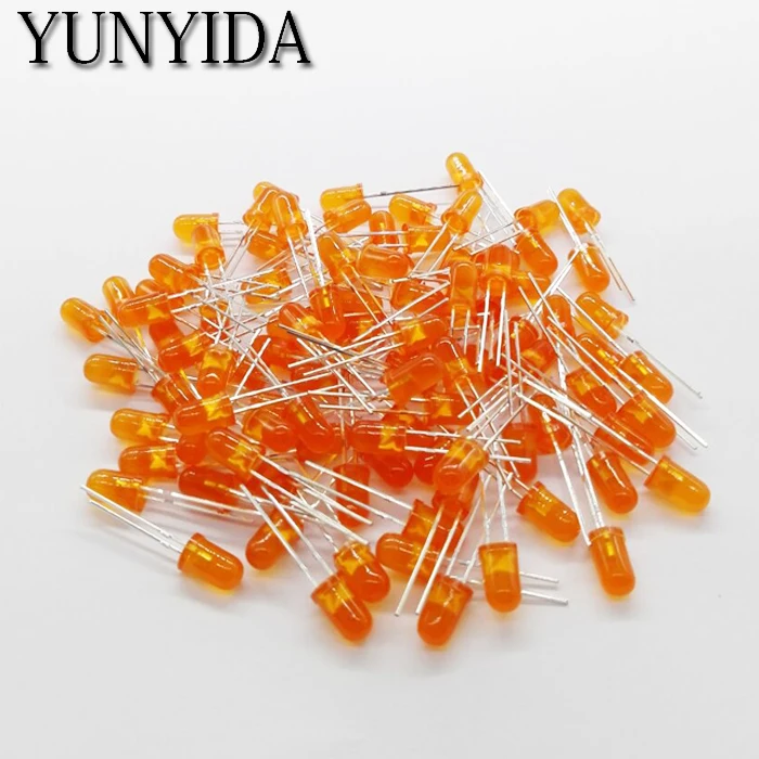 Orange 5mm Led Orange Light-emitting Diode 100pieces/lot Feet Long 16 ...