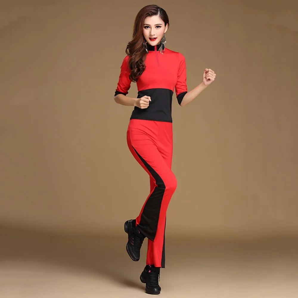 2017 New Fashion Square Latin Dance Costumes 2Pcs Top Pant Milk Silk 2017-new-fashion-square-latin-dance-costumes-2pcs-top-pant-milk-silk
