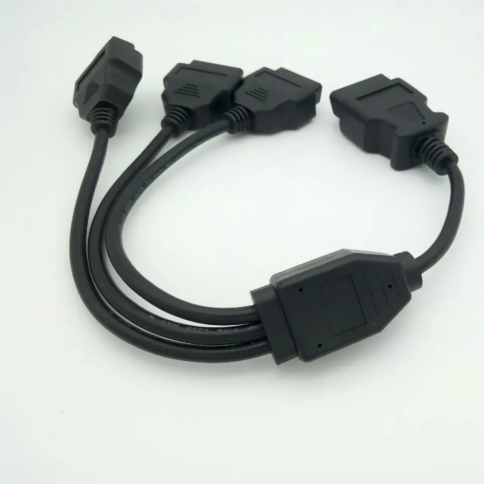 5pcs/lot! 30cm 16 pin OBD2 OBDII Splitter Extension Y Cable J1962 Male ...