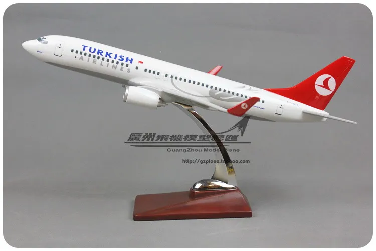 40cm Resin Turkish Airways Airplane Model B737 Aviation Model Turkey ...