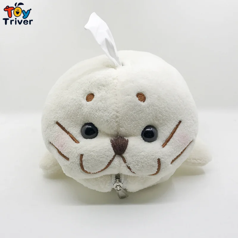 Kawaii Seal Sea Lion Dog Plush Toys Stuffed Ocean Animals Doll Tissue ...
