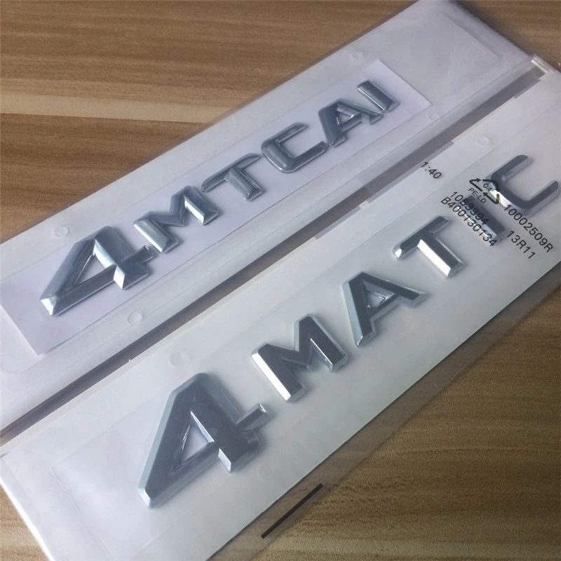 40pcs New Car Styling 3D Silver 4Matic 4 Matic Rear Boot Auto Badge ...