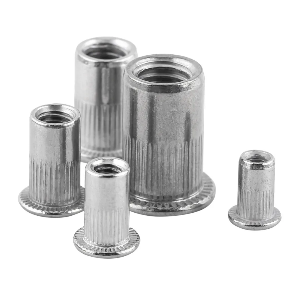 100Pcs/sets M3 M8 Carbon Steel Flat Metric Threaded Rivet Nut Flange ...