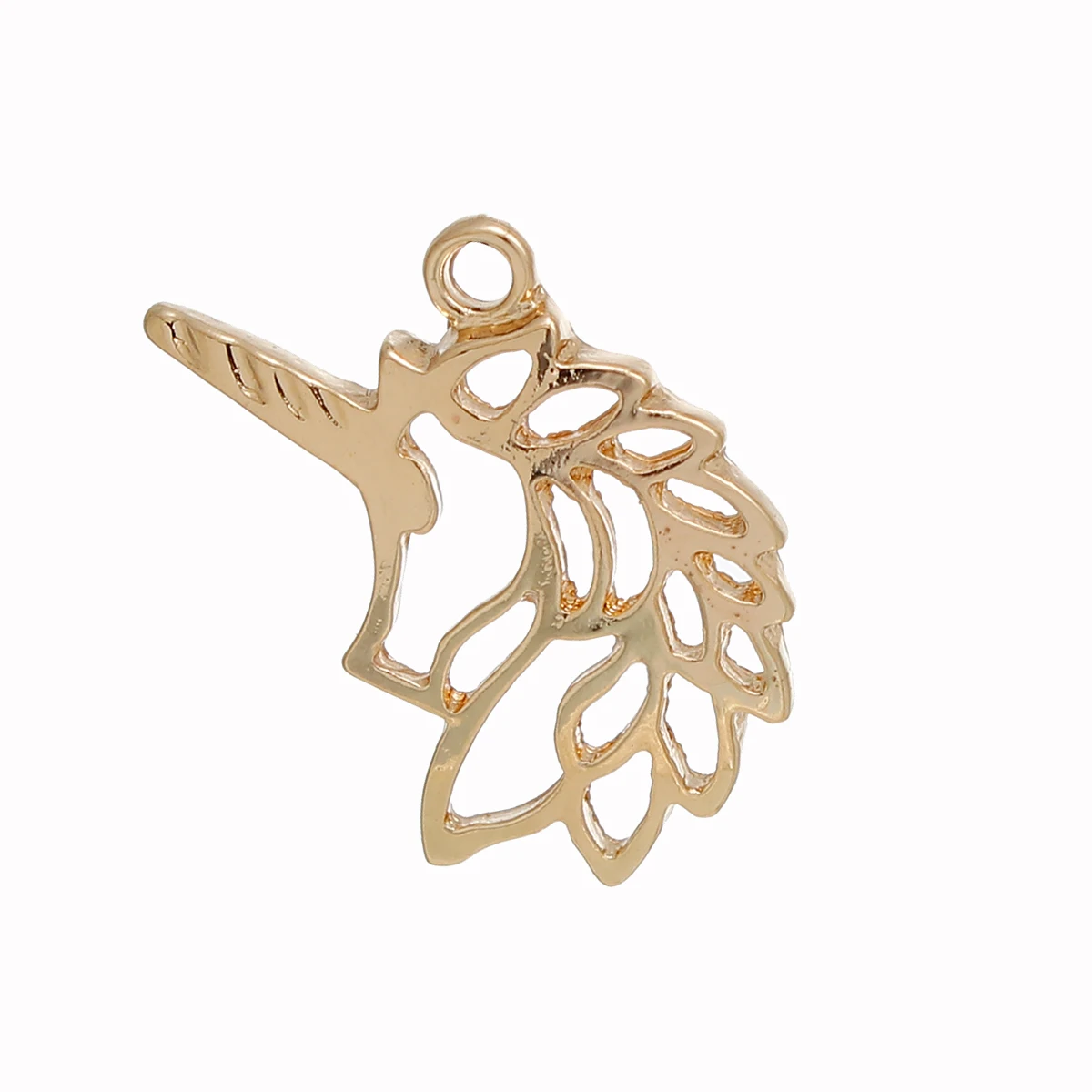 MJARTORIA 10 piezas de pedantes de patrón de cuerno hueco Color oro ...