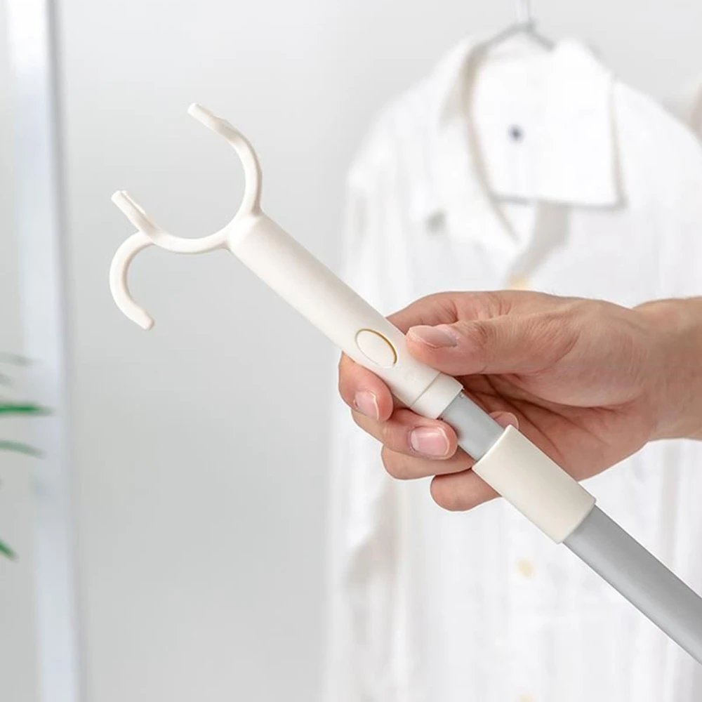 116cm Length Retractable Rods Adjustable Clothing Fork With Hanger Iron ...