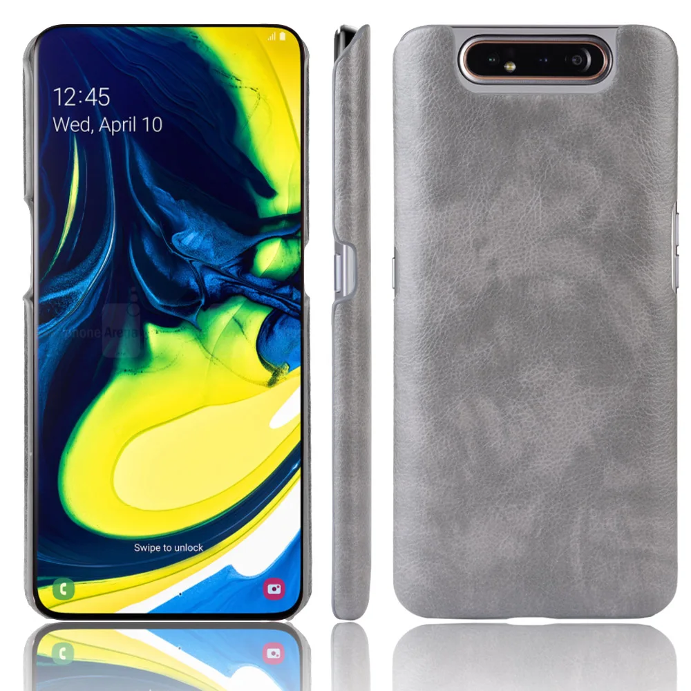 For Samsung Galaxy A80/A90 Case PU Leather Litchi pattern Skin Hard Bag ...