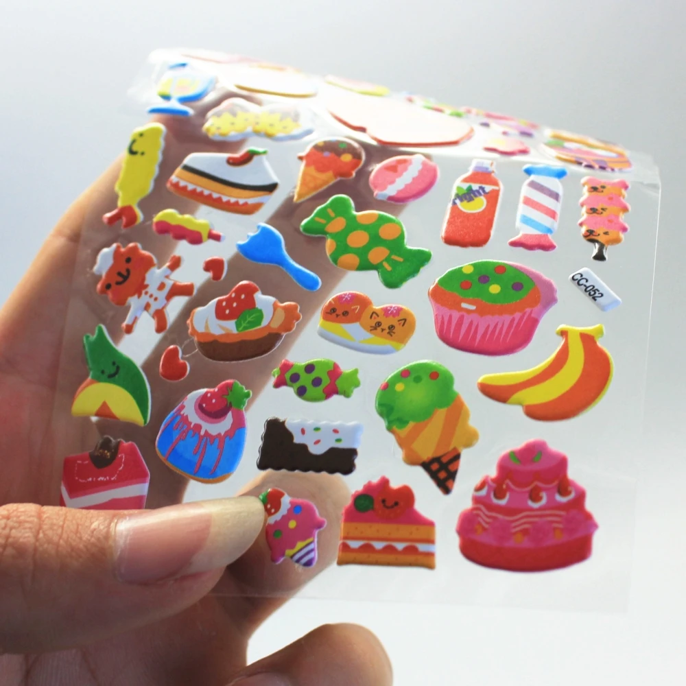 3 Sheets cute candy Diary Decoration Kids bubble Stickers Scrapbooking ...