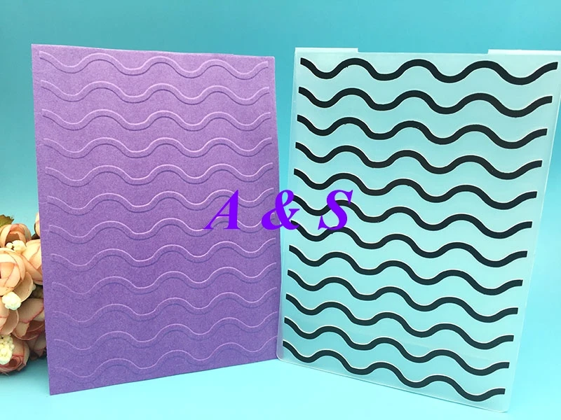 Wave Frame Paper Card Plastic Embossing Folder For DIY Scrapbook Card ...