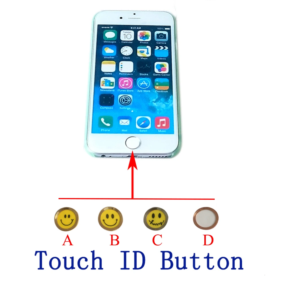 Hot Sale Round Home Key Button Keypad Sticker For IPhone 6 6S 5S SE 5SE ...