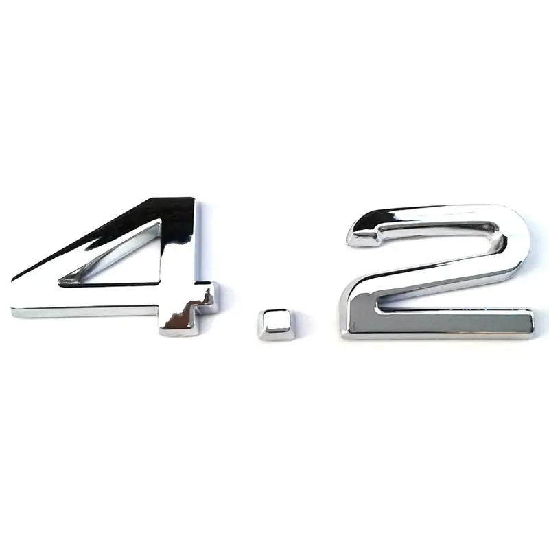 3D Plastic Chrome Plated 4.2 Car Stickers Emblems Badges Emblemes ...