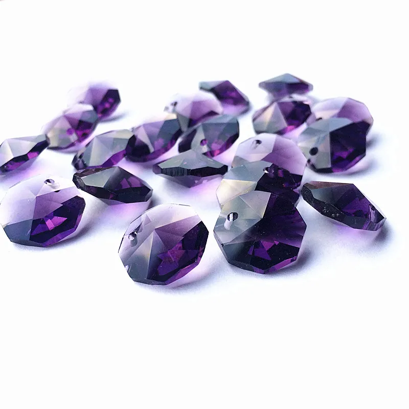 Free-Shipping-100pcs-lot-14mm-Violet-Crystal-Octagon-beads-in-One-hole ...