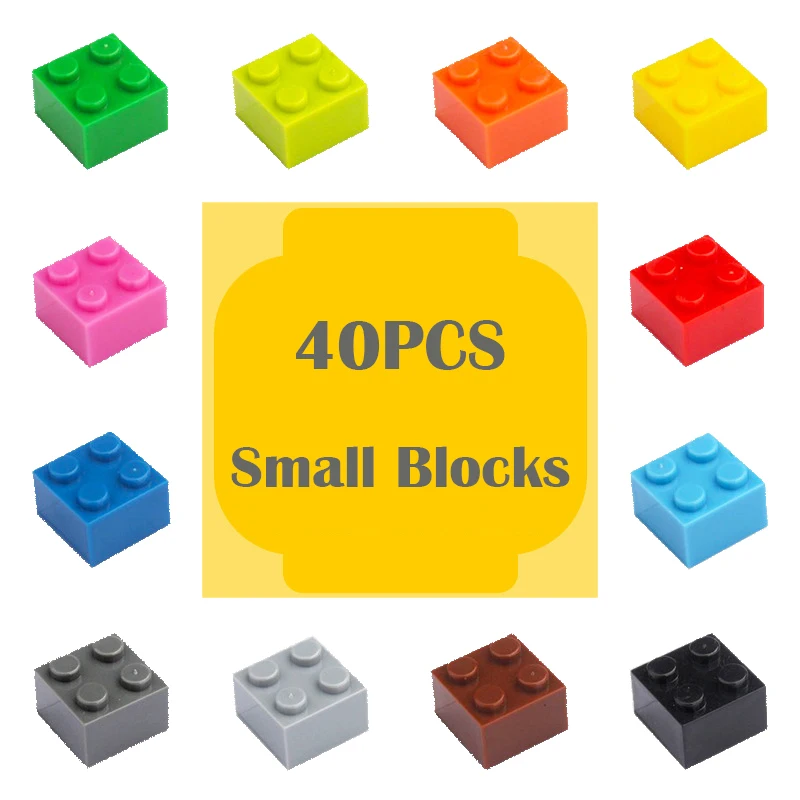 2 x 2 small particle high brick classic small building blocks ...