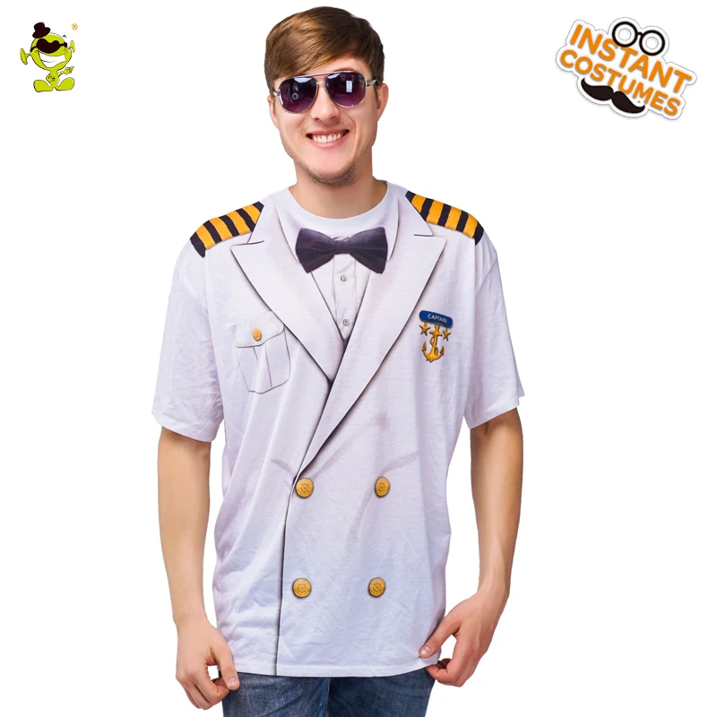 New Arrival Men's Captain 3 D Printed T shirt Short Sleeve Summer Tops ...