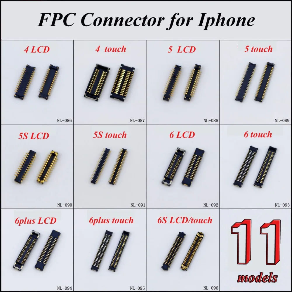 1 peça lcd digitador/tela de toque fpc conector para iphone 4 4S 5 5S ...