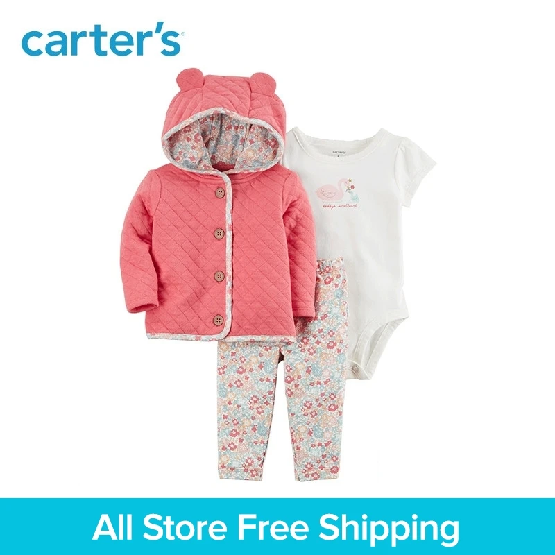 Carter's 3 Piece baby children kids clothing Girl Swan Little Jacket ...