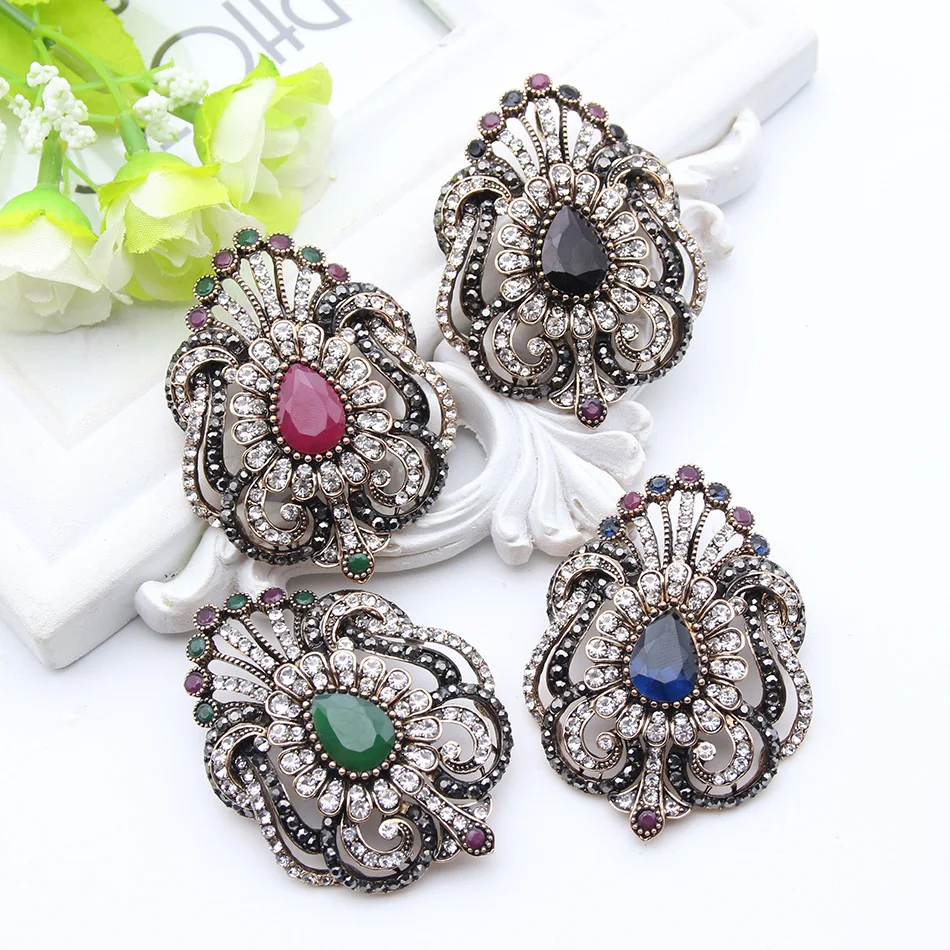 Fashion-Women-Jewelry-Turkish-Brooch-Blue-Crystal-Rhinestone-Peacock ...