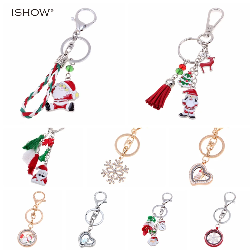 Christmas-keychains-Christmas-trees-snowflake-santa-claus-statement ...