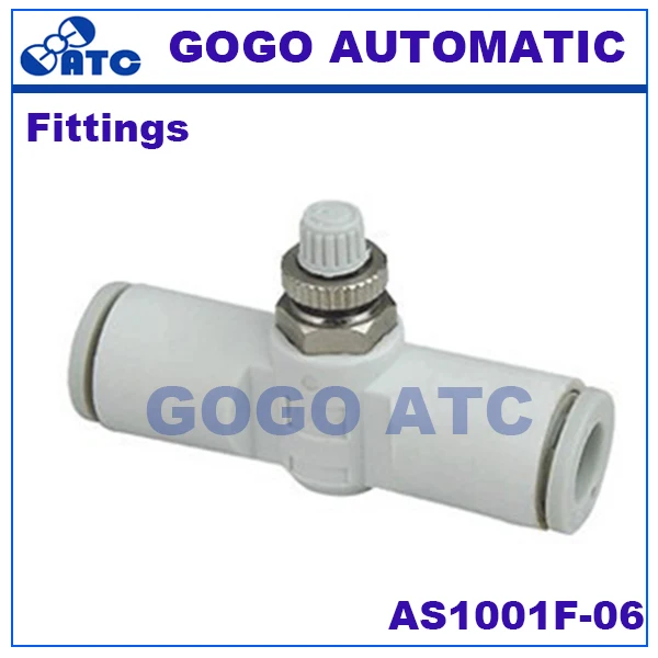 SMC 유형 고품질 피팅 AS1001F 06 O.D 6 미리메터 파이프 피팅 조정 스로틀 밸브 원터치 피팅|fitting tee ...