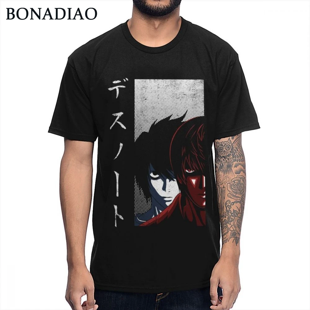 Man Fashion Streetwear Death Note L Lawliet Yagami Light T shirt ...