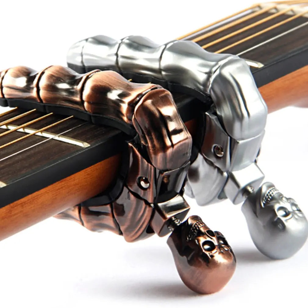 Skull Finger Screw Capo – Metal Screw Capo in Gold & Onyx - MyCapos